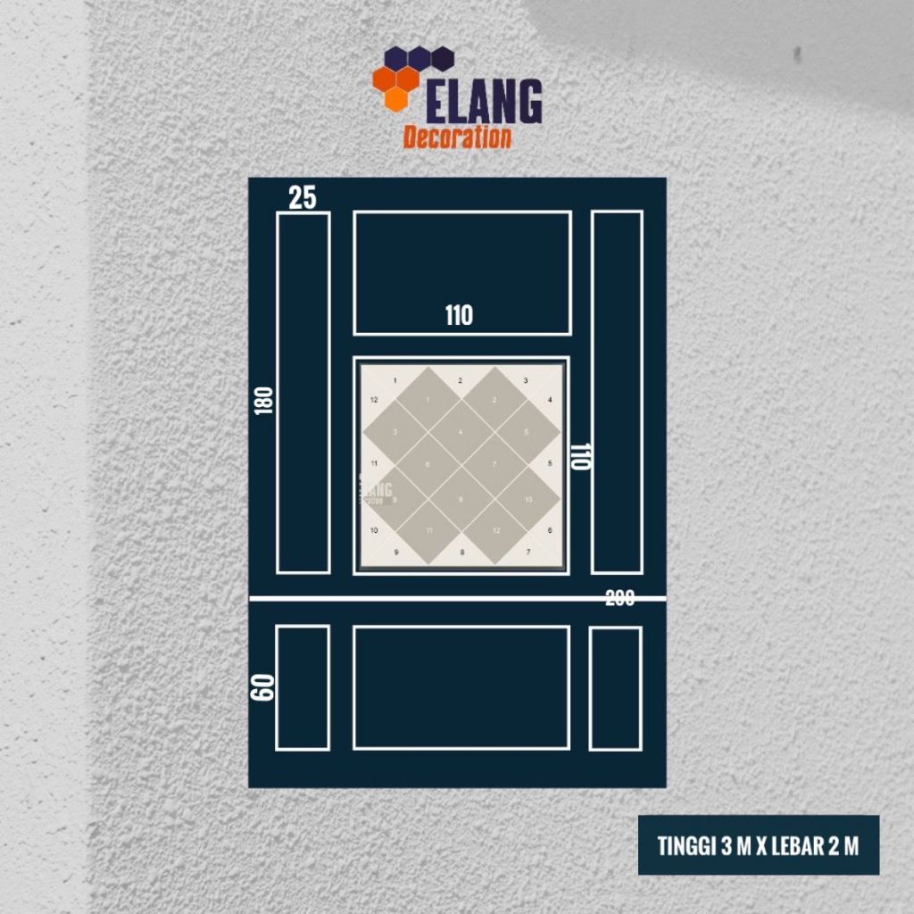 Jual PAKET WALL MOULDING SINGLE PAKET + CERMIN TINGGI 3 METER X LEBAR 2 ...