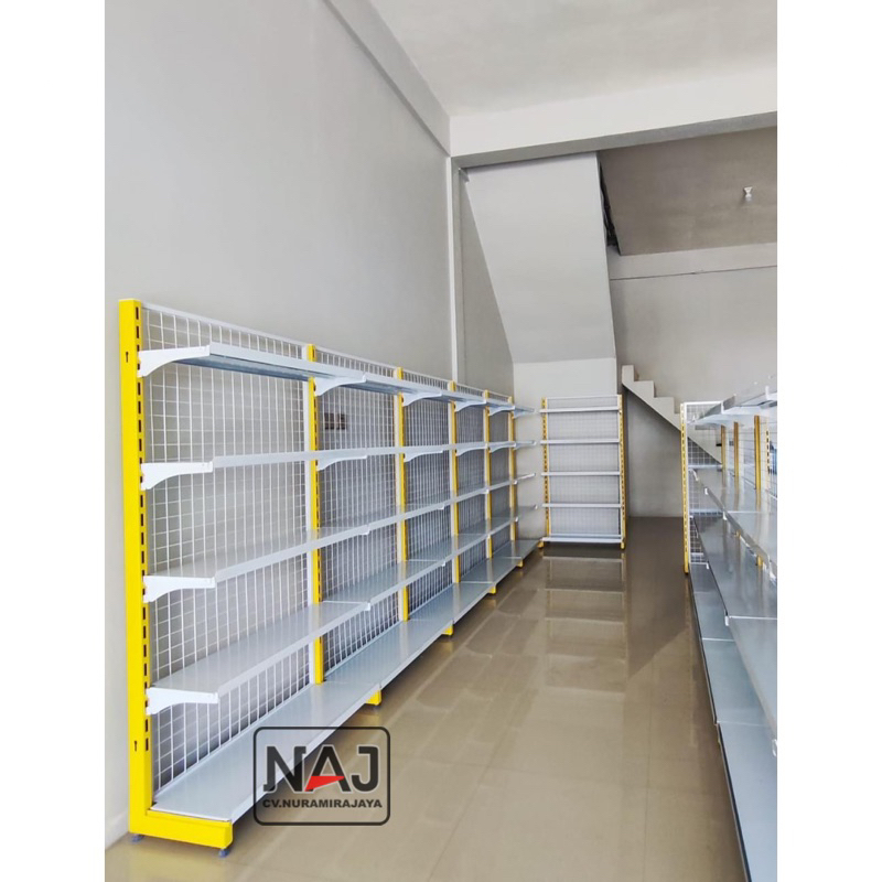 Jual Rak gondola Minimarket single Varian Ukuran bisa reques warna ...