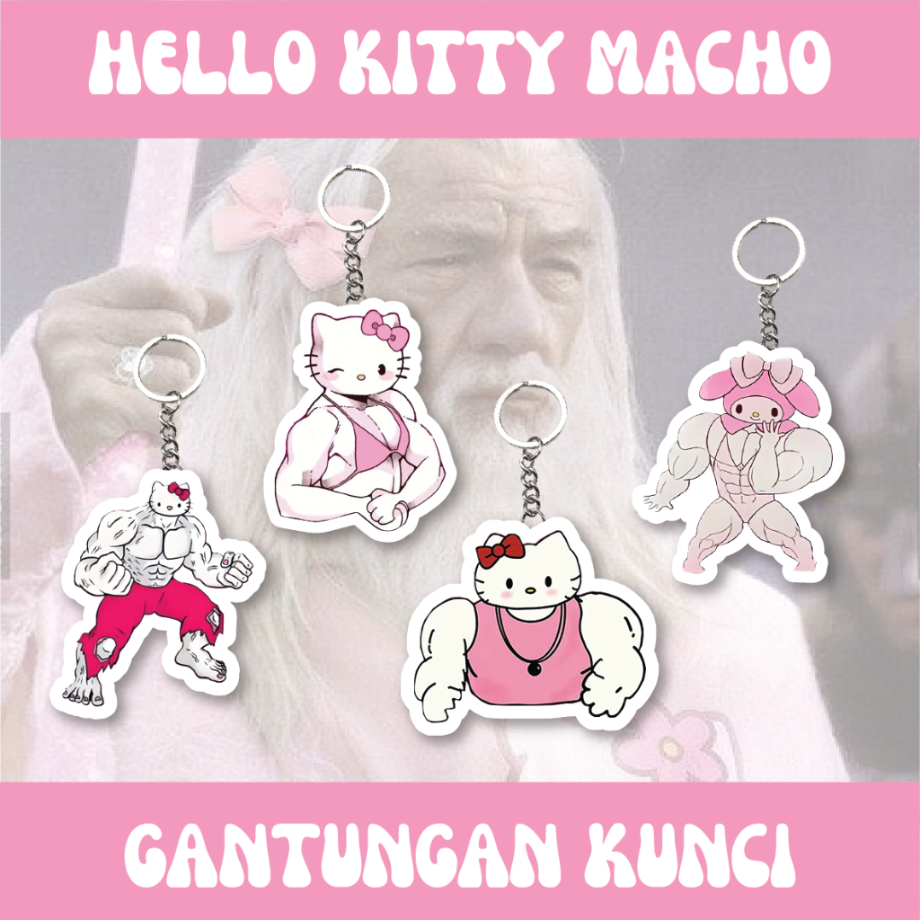Jual GANTUNGAN KUNCI HELLO KITTY | MACHO | SANRIO | AKRILIK 3MM ...