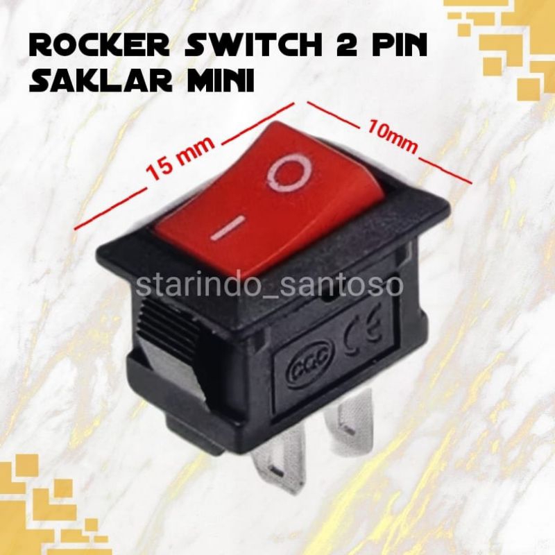 Jual Saklar mini saklar push on 2 kaki 3 kaki rocker switch 2 pin ...