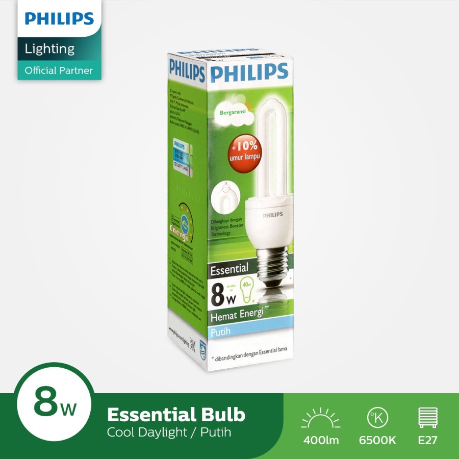 Jual Philips Lampu Essential 8W CDL E27 220V Putih | Shopee Indonesia