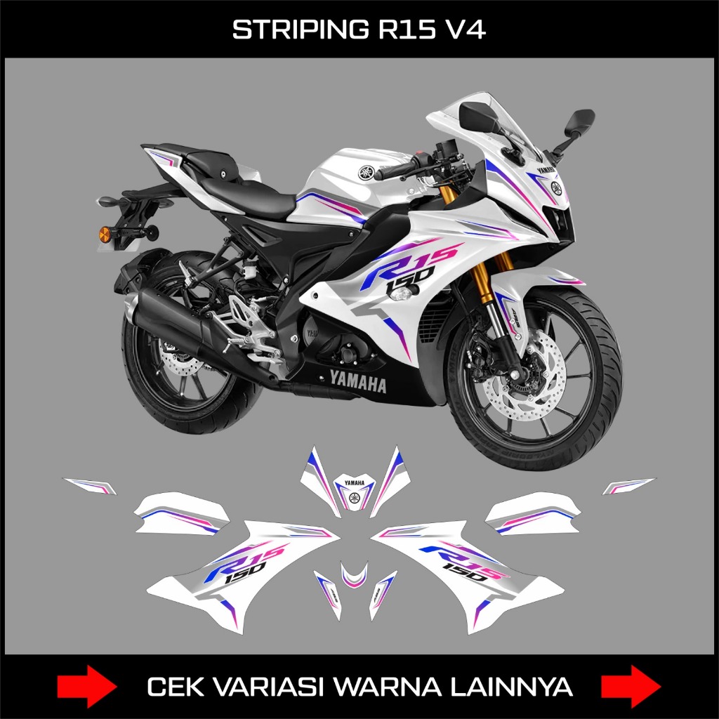 Jual STRIPING R15 V4 GRAFIS RAINBOW CUSTOM / STIKER MOTOR YAMAHA R15 V4 ...