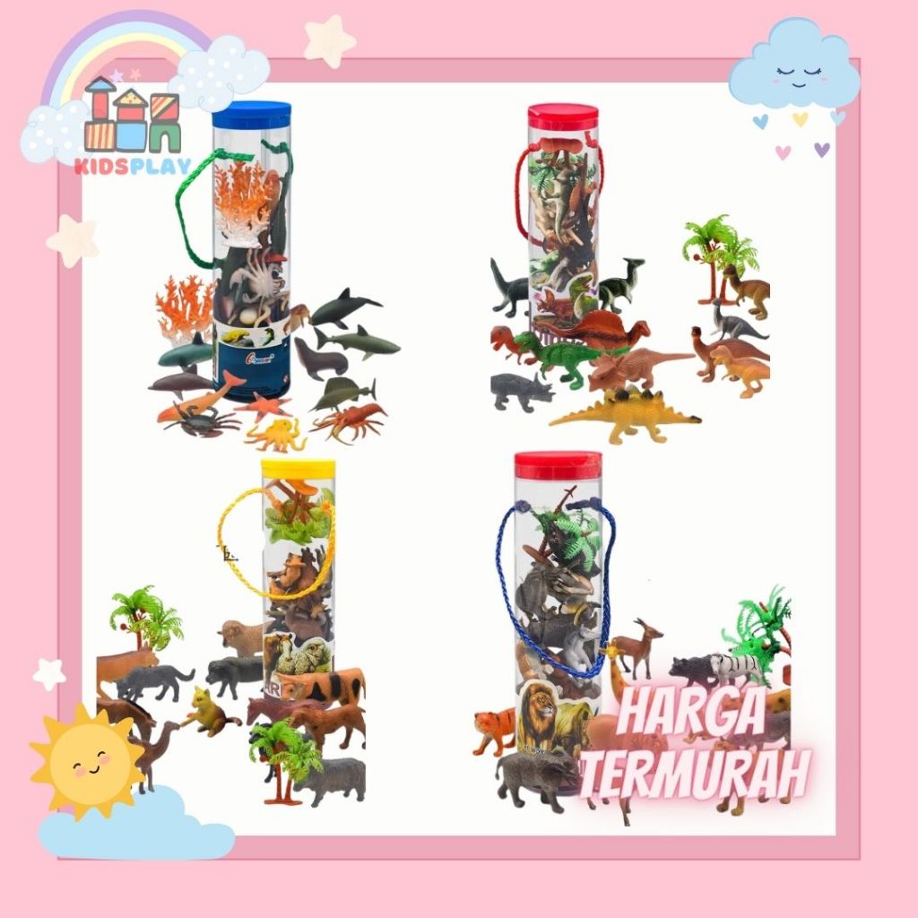 Jual Miniatur Animal Mainan Anak Hewan Hewanan Karet Mainan Hewan Karet ...