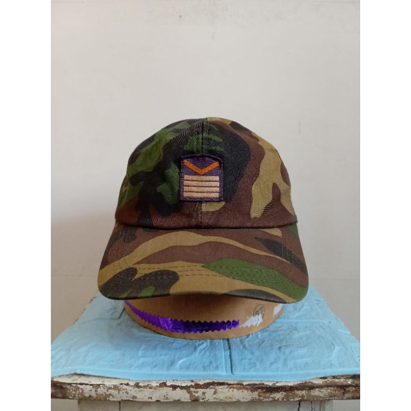 Jual Topi Militer Army Loreng Pangkat Bahan Katun Tebal Build Up ...
