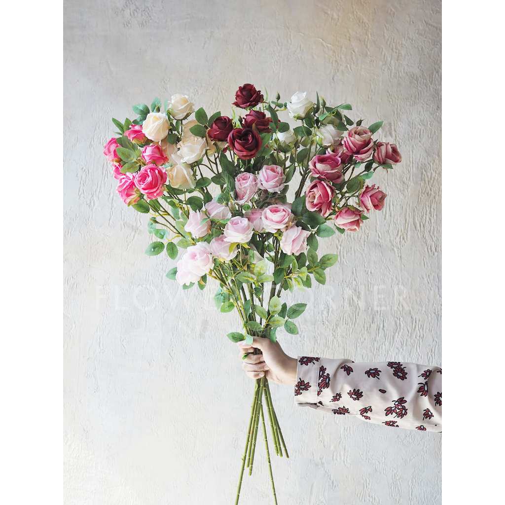 Jual Bunga Artificial Spray Rose 7 Kuntum (B22216) | Shopee Indonesia