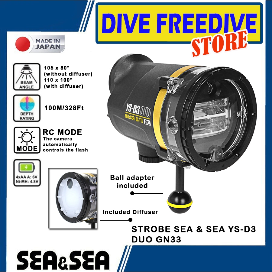 Jual 03129 Strobe Sea & Sea YS-D3 Duo YSD3 Flash Camera Underwater Sea&Sea Diving Torch ...