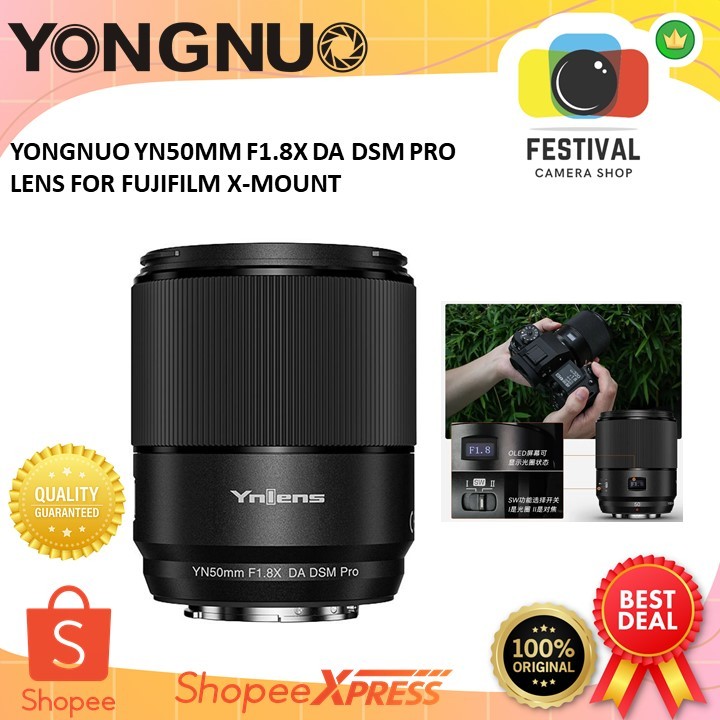 Jual Yongnuo YN50mm F1.8X DA DSM PRO / Yongnuo 50mm F/1.8 For Fuji X Mount | Shopee Indonesia