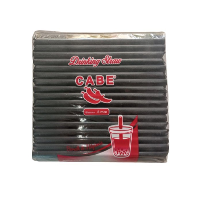 Jual Sedotan Bubble / Boba Cap Cabe Hitam Polos 8 mm Lancip - 150 gr ...
