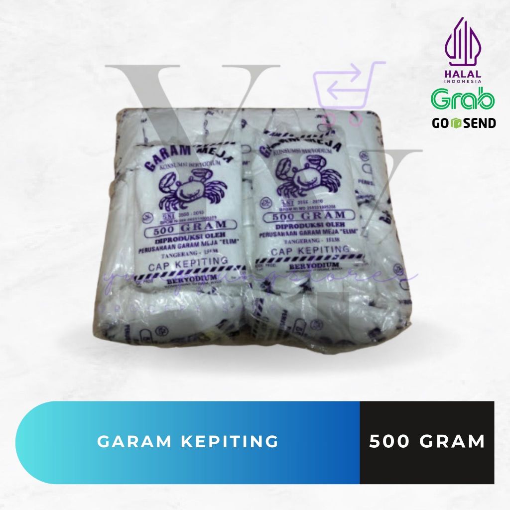 Jual 1 Bal Isi 20 Bungkus Garam Meja Cap Kepiting 500 gram | Shopee ...