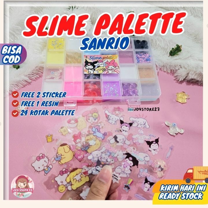 Jual Slime Palette/Palet 24 Kotak Sanrio/Palet Sanrio/Palet Warna Warni ...