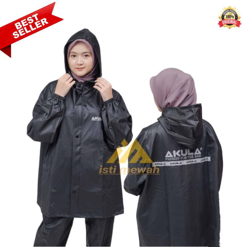 Jual Mantel Hujan Akula JAS HUJAN Motor Pria Wanita Bahan PVC Anti Rembes Anti Air Raincoat ...
