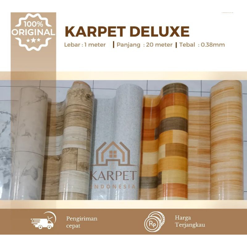Jual Karpet Deluxe Vinyl glossy 1 Roll 20m motif kayu | Shopee Indonesia