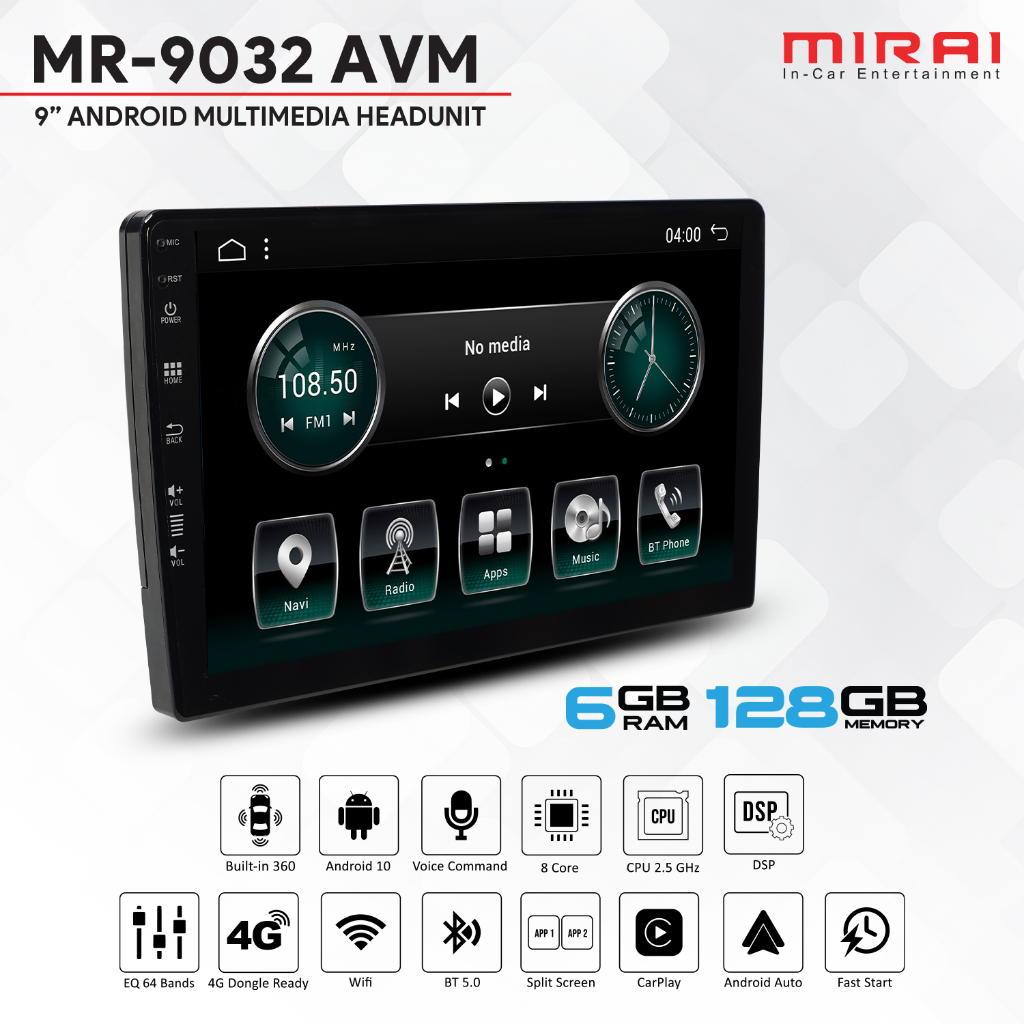 Jual Mirai MR 9032 1032 AVM Headunit Android 6/128GB Garansi Resmi | Shopee Indonesia