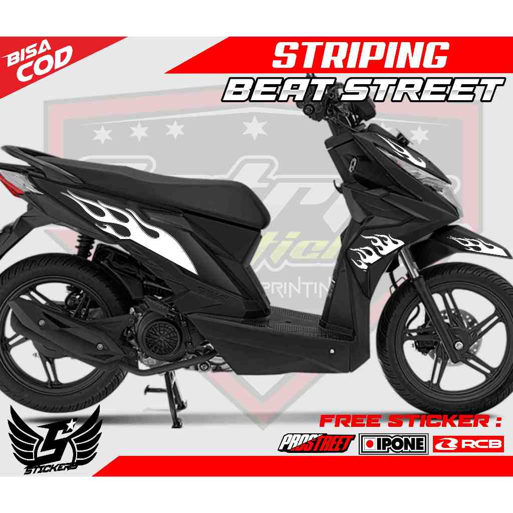 Jual STRIPING VARIASI MOTOR HONDA BEAT STREET DESAIN API / STICKER LIST ...