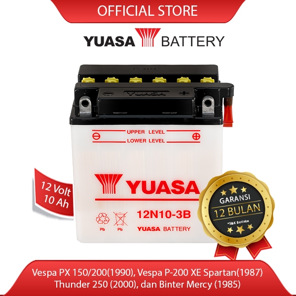Jual Yuasa Aki Motor 12N10-3B 100% ORIGINAL | Shopee Indonesia