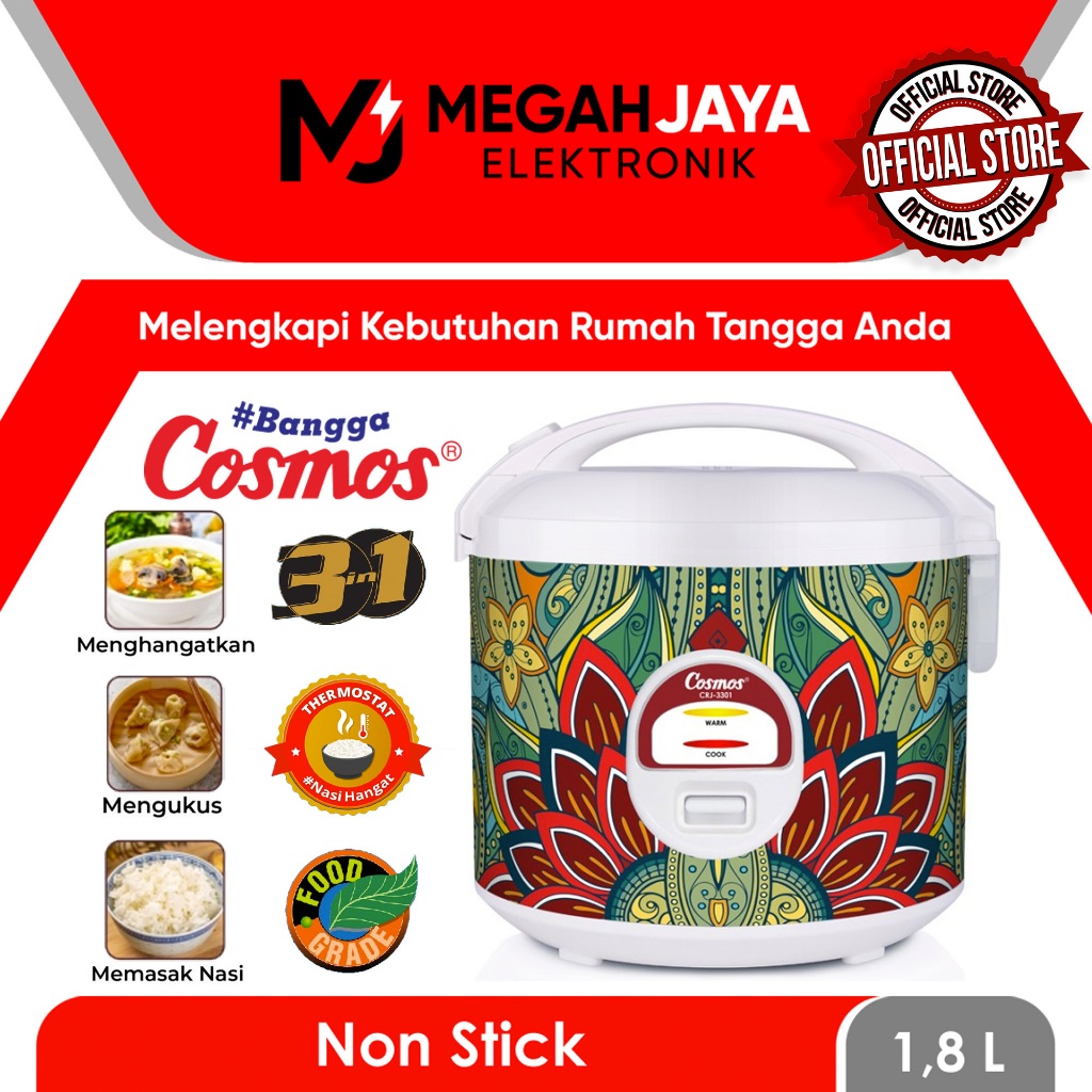 Jual [COD READY] COSMOS RICE COOKER / MAGIC COM CRJ3301 / CRJ 3301 ...