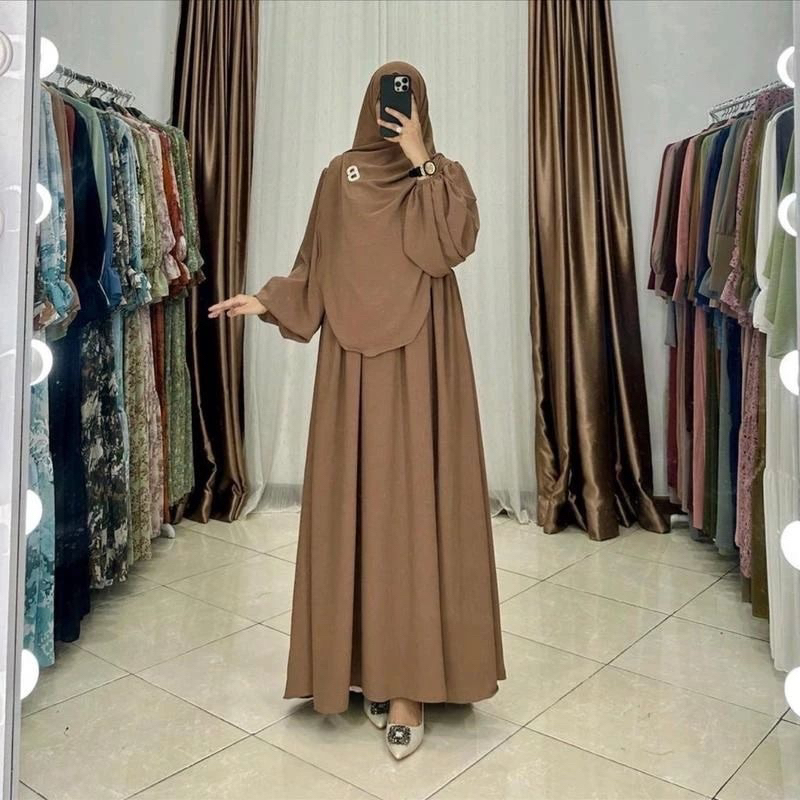Jual ALIYA SET HIJAB PASHMINA OVAL GAMIS SET SYARI CRINKLE DRESS SYARI ...