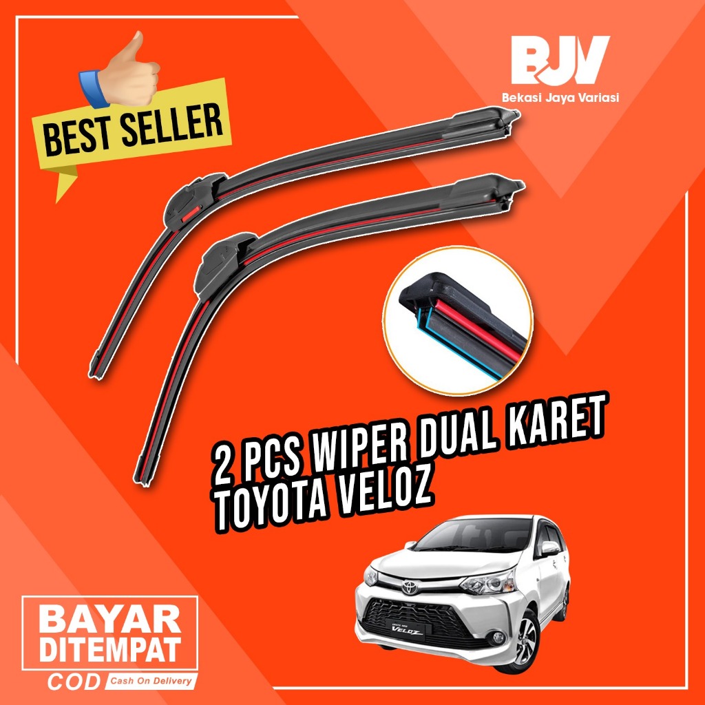 Jual Wiper Mobil Dual Blade - Toyota Avanza Veloz 2012 - 2018 - Wiper Frameless Dua Karet ...