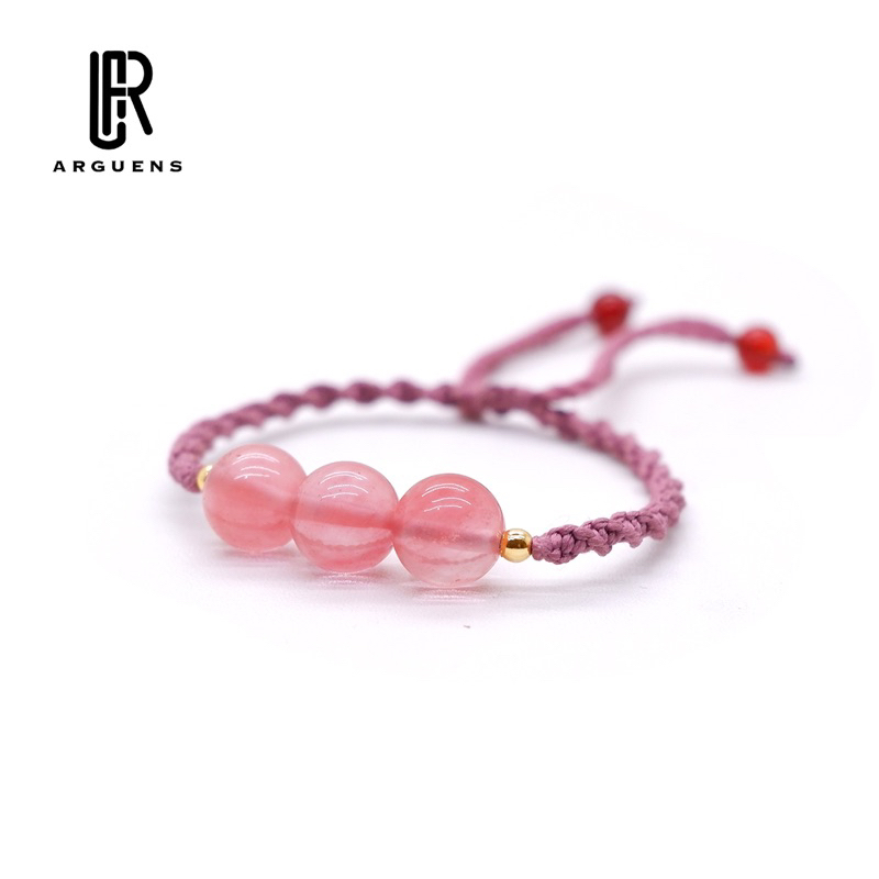 Jual Gelang Tali Macrame Batu Cherry Quartz 10mm | Shopee Indonesia