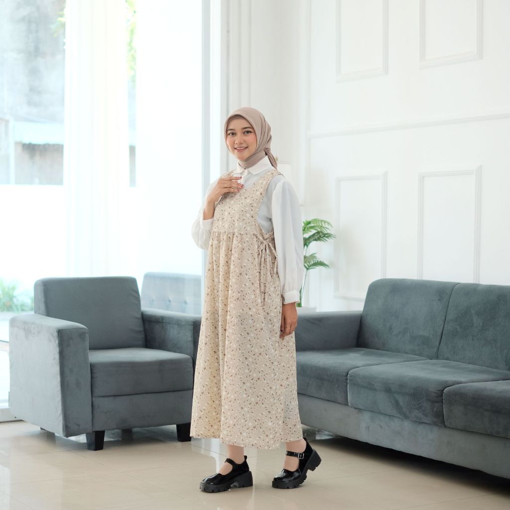 Jual OVERALL MOTIF BUNGA / OVERALL HIMARI DRESS / CAMELIA MIDI DRESS ...