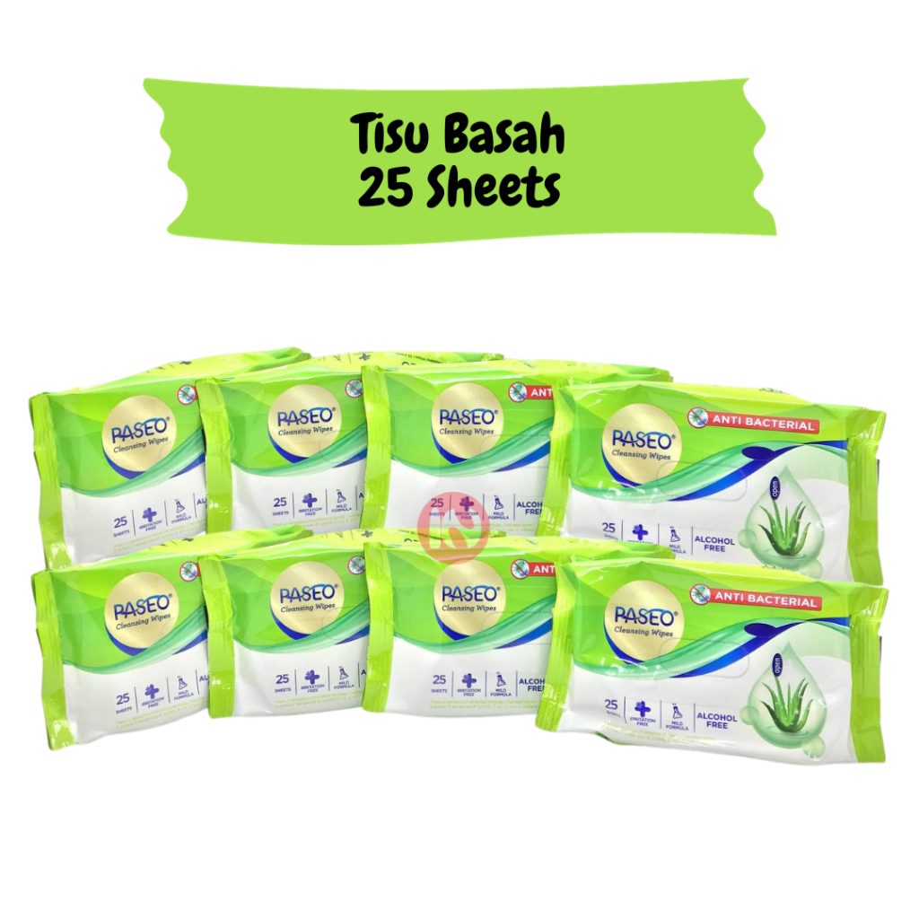Jual Paseo Tisu Basah Anti Bacterial 25 Sheets / Tissue / Alcohol Free ...