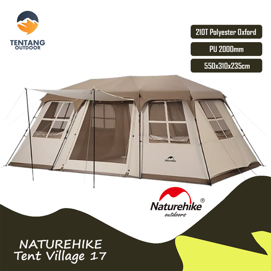 Jual NATUREHIKE Tenda Glamping Village 17 CNH22ZP021 Roof Ridge Automatic Tenda Camping | Shopee ...