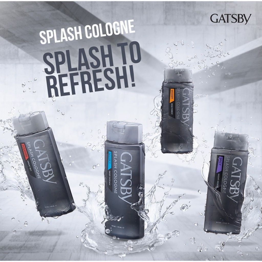 Jual GATSBY Splash Cologne 175ml Deep Ocean/Wild Forest/Great Sky/Night ...