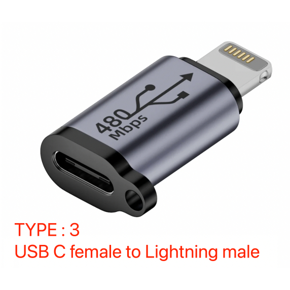 Jual Adaptor Adapter Converter Lightning, MICRO USB, USB Type C, Mini USB Female To USB Type C ...