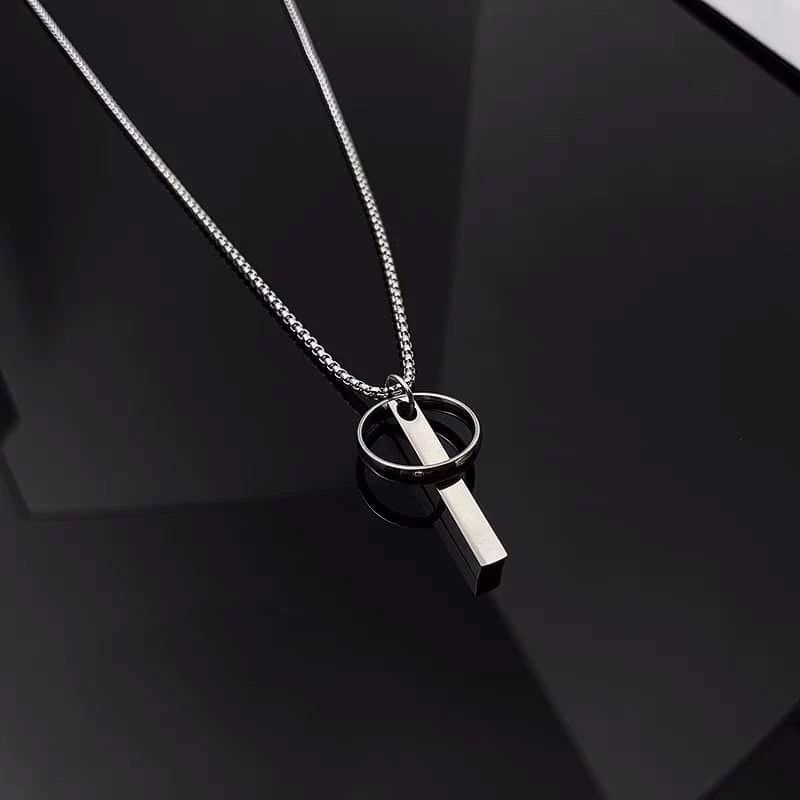 Jual Kalung titanium asli pria wanita model liontin balok dan cincin ...