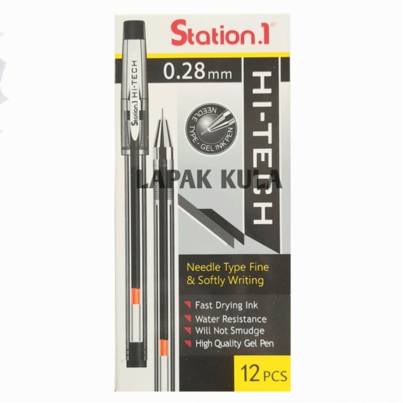 Jual Pulpen Hi-Tech 0.28 mm Merek Station1 1 pak isi 12 PCS | Shopee ...