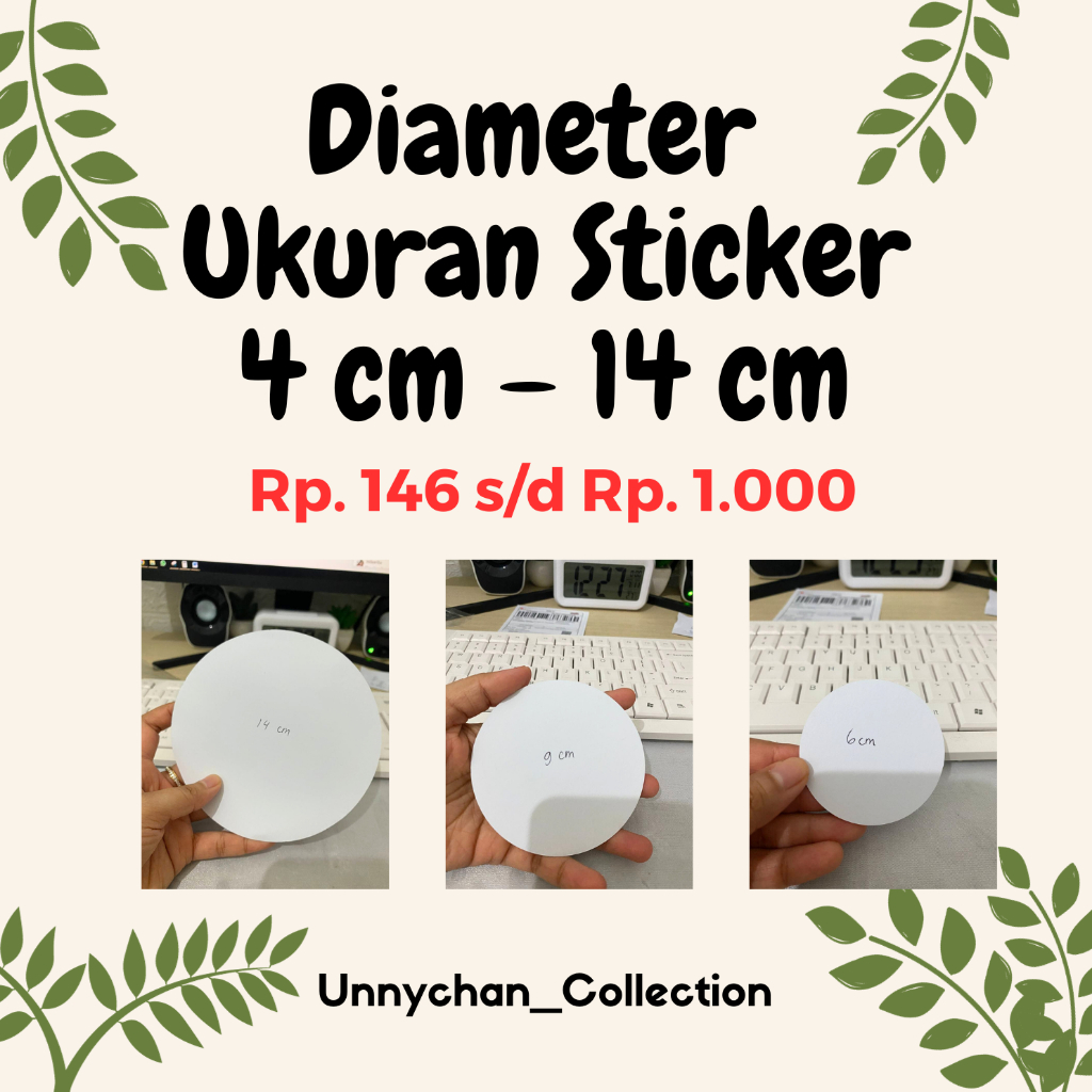 Jual LINK UKURAN/DIAMETER STICKER 4 CM - 14 CM | Shopee Indonesia