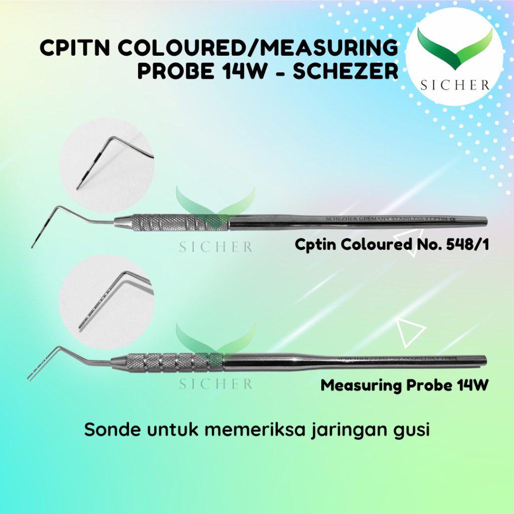 Jual Probe William CPITN Coloured/Measuring Probe 14W Dental Instrument ...
