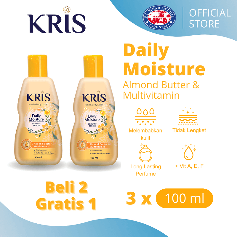 Jual Beli 2 Gratis 1 Kris Handbody Lotion Multivitamin Daily Moisture ...