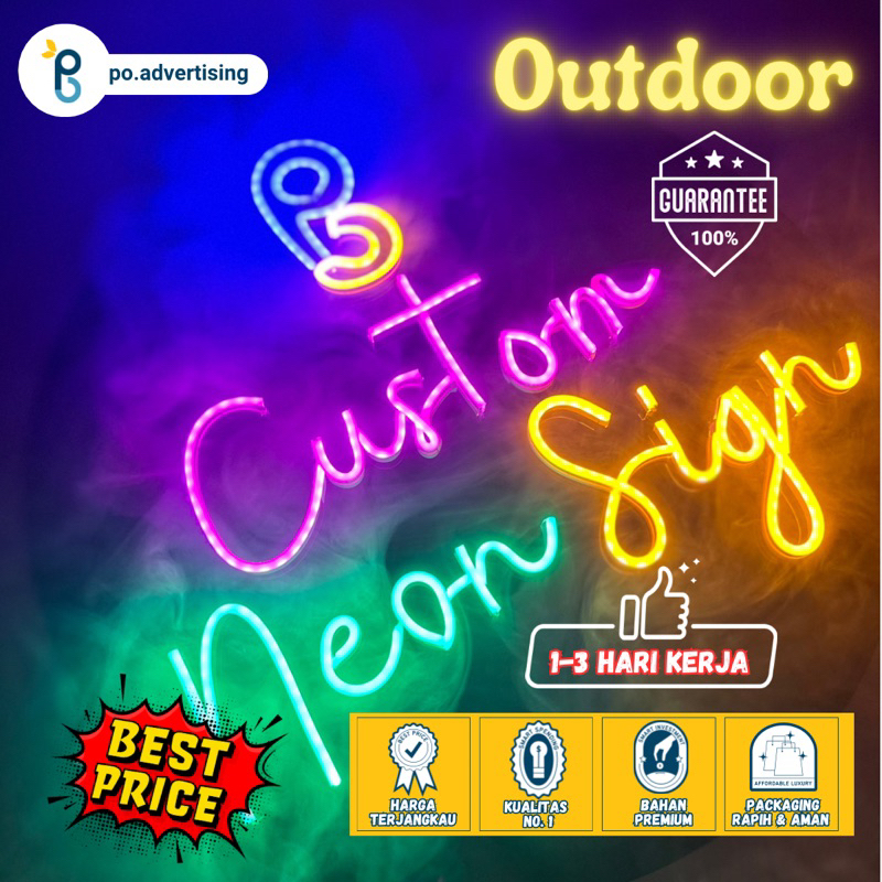 Jual Custom Neon Flex Sign Outdoor || Neon Flex Sign Outdoor | Shopee ...