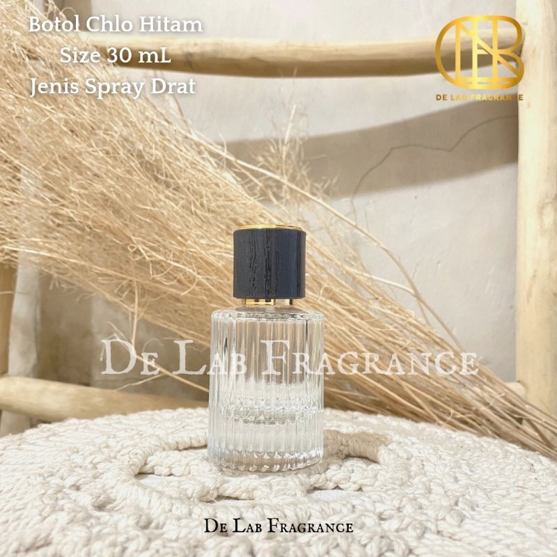 Jual botol parfum 30 ml chlo*ee drat hitam/botol parfum bulat 30 ml ...