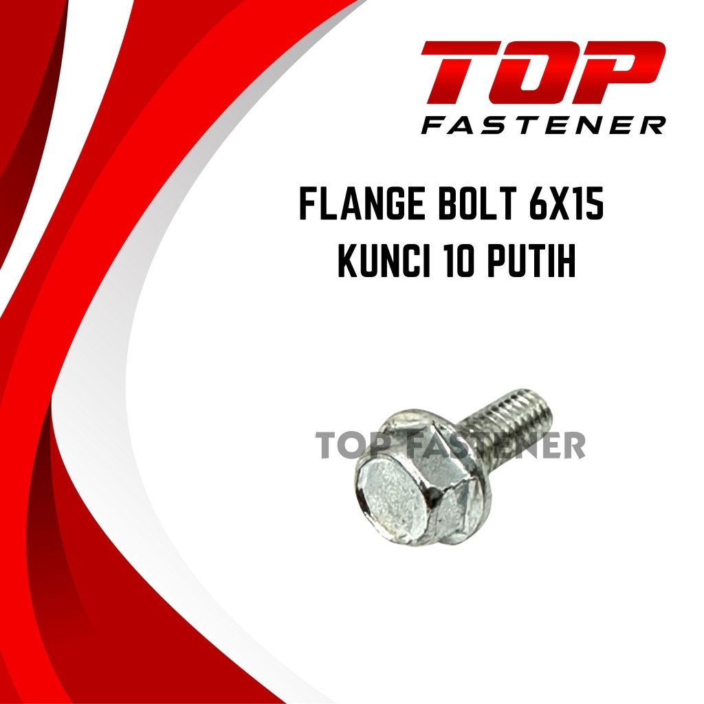 Jual BAUT TOPI FLANGE BOLT M6 6X15 KUNCI 10 PUTIH | Shopee Indonesia