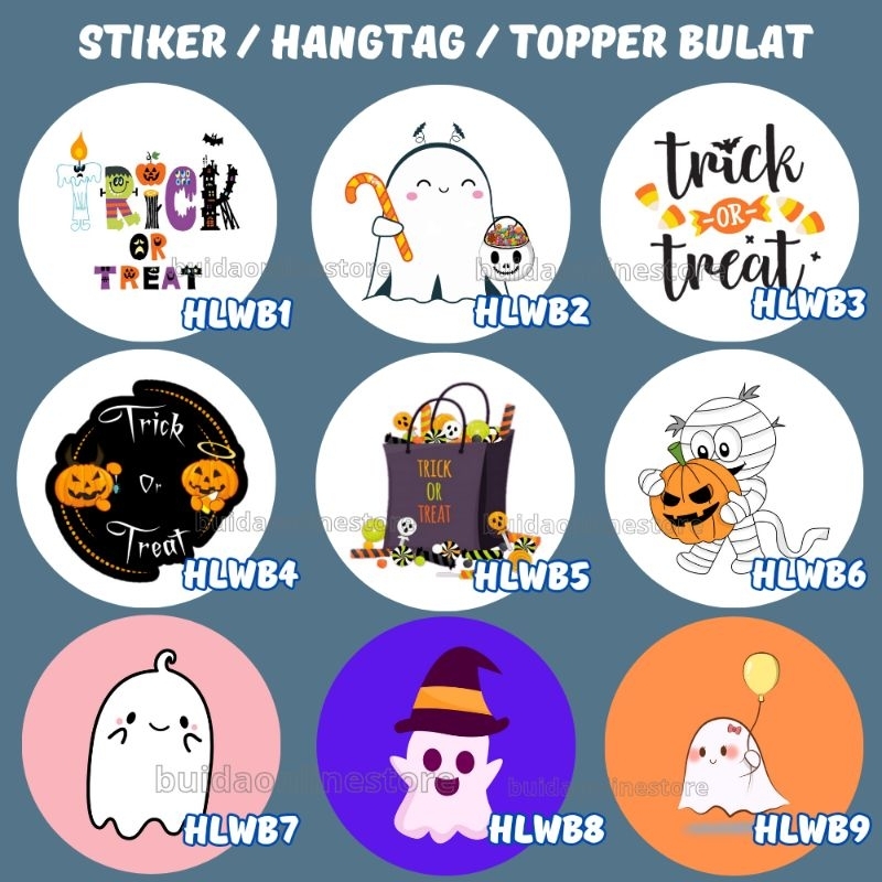 Jual Stiker Sticker Hangtag Topper Halloween Trick or treat ghost candy ...