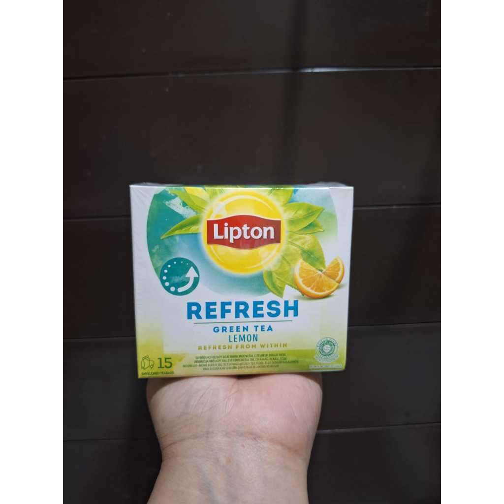 Jual LIPTON REFRESH GREEN TEA LEMON CELUP 15s (rijek kemasan) | Shopee ...