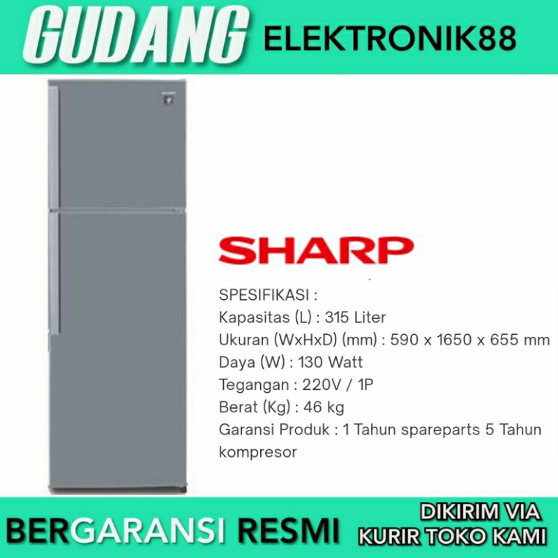 Jual kulkas SHARP 2 Pintu SJ-420GP Lemari Es 2 pintu 315Liter | Shopee Indonesia