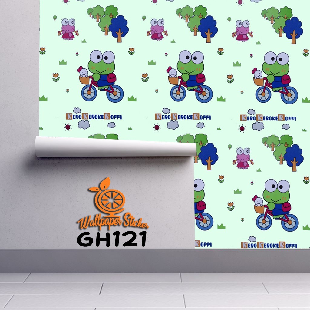 Jual Wallpaper Sticker Dinding kartun garis keropi Keroppi kodok ukuran ...