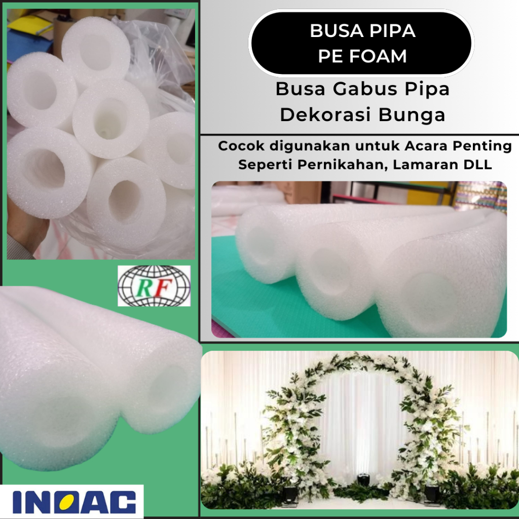 Jual Busa Gabus Bunga Dekorasi 2mtr, Busa Pipa Lubang PE Foam Oasis ...