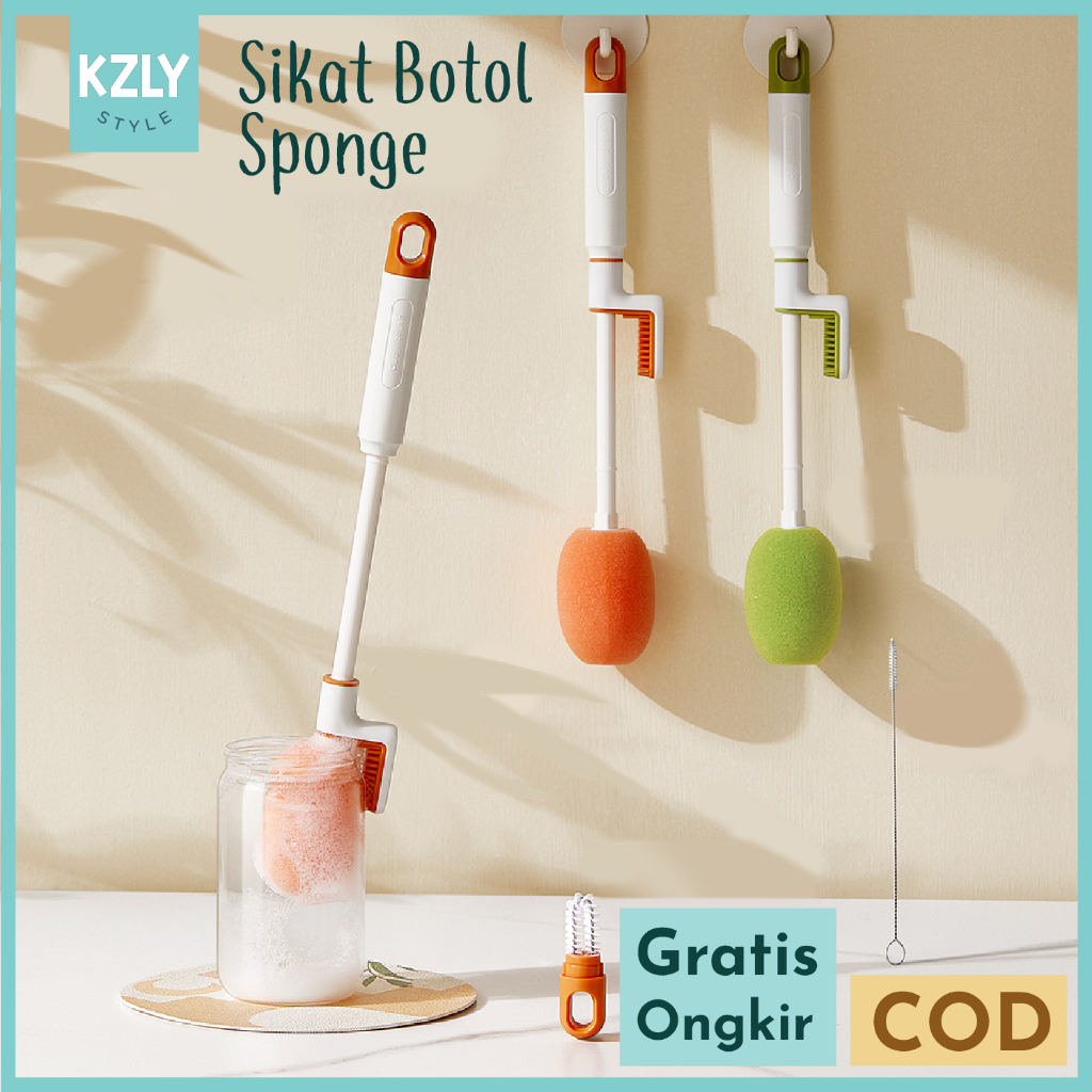 Jual KZLY STYLE Sponge Bottle Brush 3 In 1 Sikat Pembersih Botol Susu ...