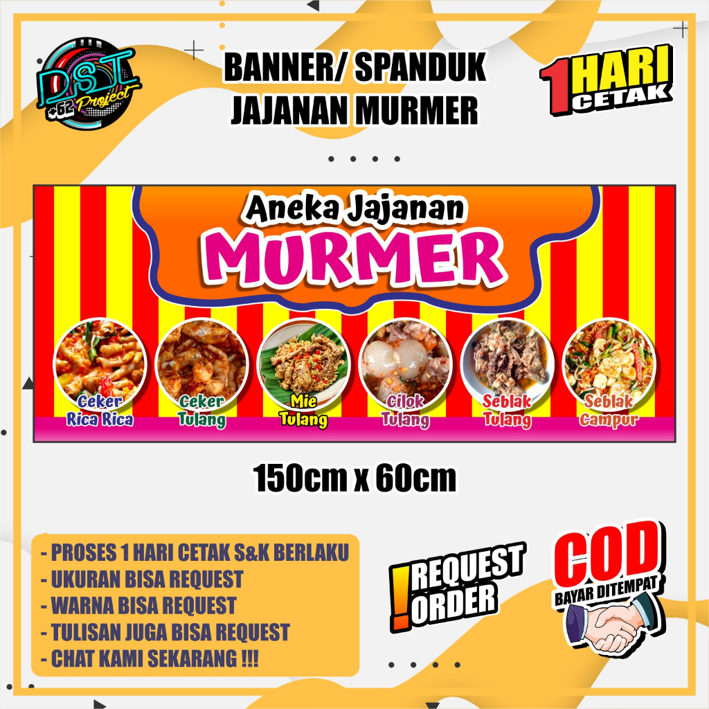 Jual BANNER / SPANDUK WARUNG JAJANAN MURMER 150 x 60 | Shopee Indonesia