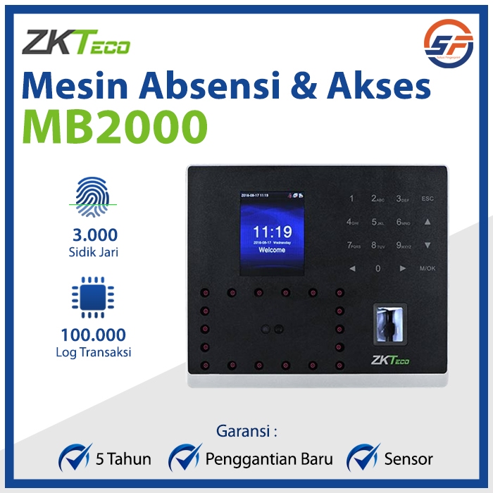 Jual Mesin Absensi Face ZKTECO MB2000 | Fingerprint & Absensi Wajah Finger Print | Shopee Indonesia