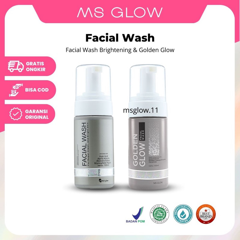 Jual 36. MS Glow Facial Wash Sabun Wajah Golden Glow Brightening ...