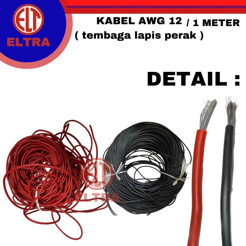 Jual Kabel awg 12 serabut isi putih tembaga lapis perak wire copper listrik elektrik insulation ...