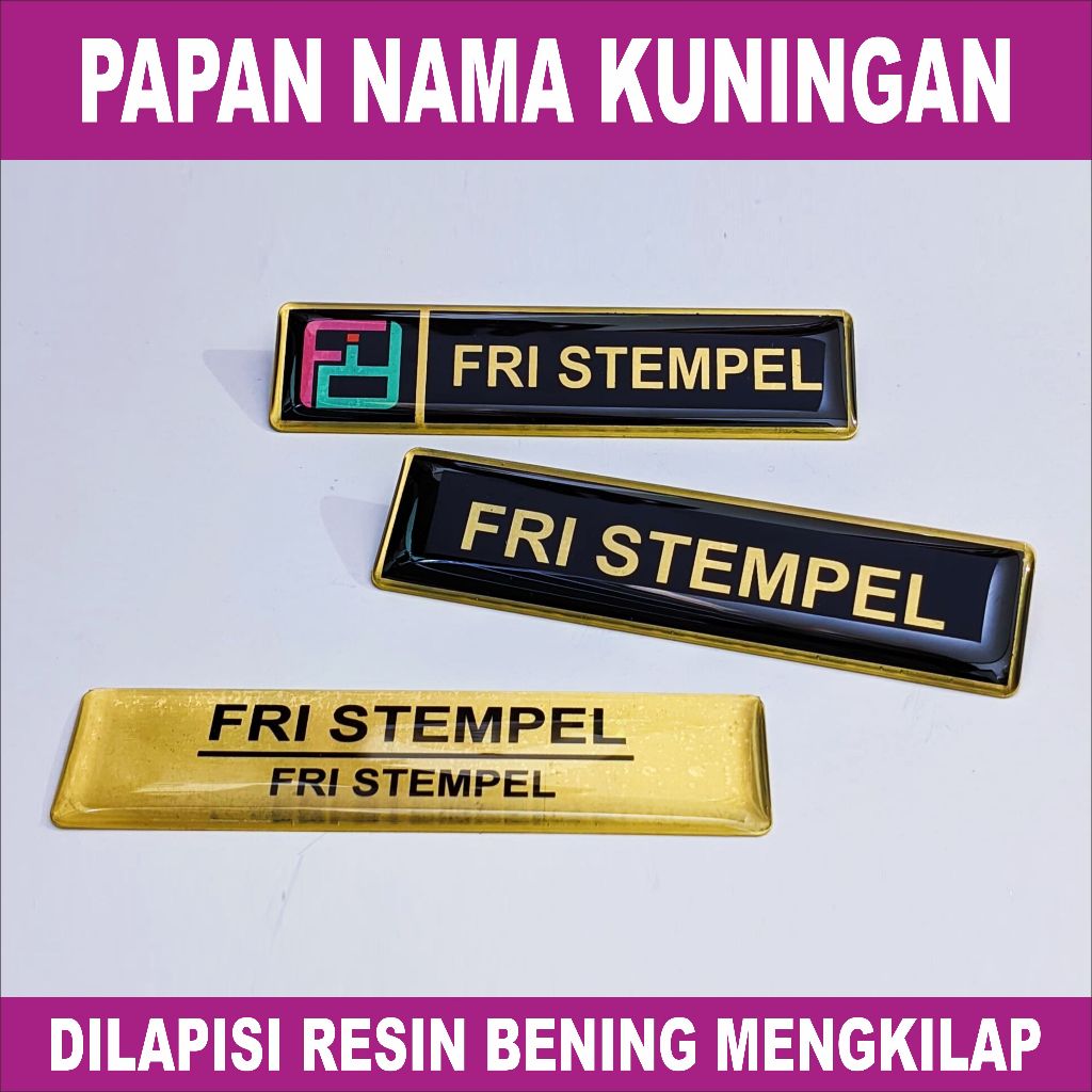 Jual Papan Nama - Nama Dada Kuningan Emas Lapis Resin | Shopee Indonesia
