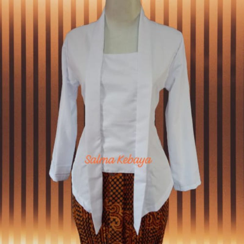 Jual KEBAYA KUTUBARU modern POLOS Putih hitam jotol terakota | Shopee ...