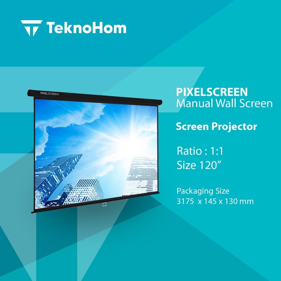 Jual PIXELSCREEN Manual Wall 120 Inch Screen Projector | Shopee Indonesia