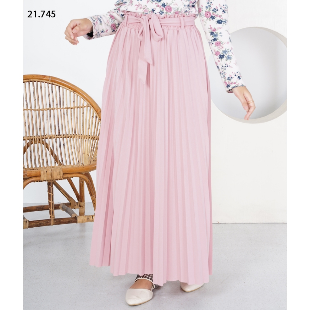 Jual Nara Rok Plisket Prisket Bawahan Rok Wanita Lidi Susun Korean ...